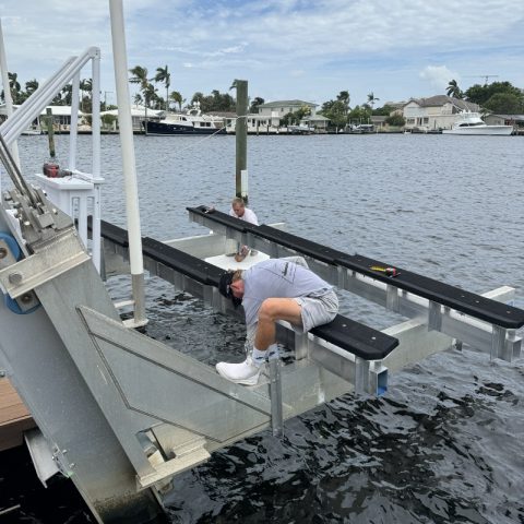 New Boat Lift Bunks & Installation by Hydros Marine
